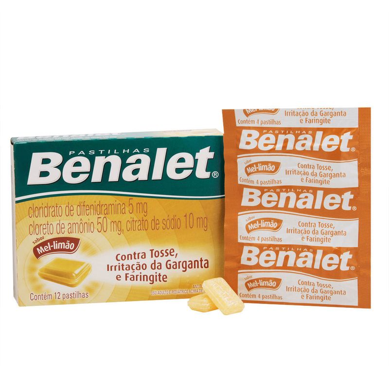 Benalet Sabor Mel E Limão Com 12 Pastilhas - PoupaFarma Benalet Sabor Mel E Limão Com 12 Pastilhas - PoupaFarma