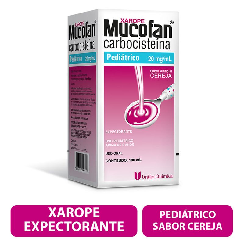 Mucofan Xarope Infantil Cereja 20mg/ml Com 100ml - PoupaFarma