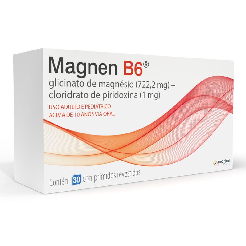 Magnen B6 722,22mg + 1mg 30 Comprimidos Revestidos Com Preço Baixo ...