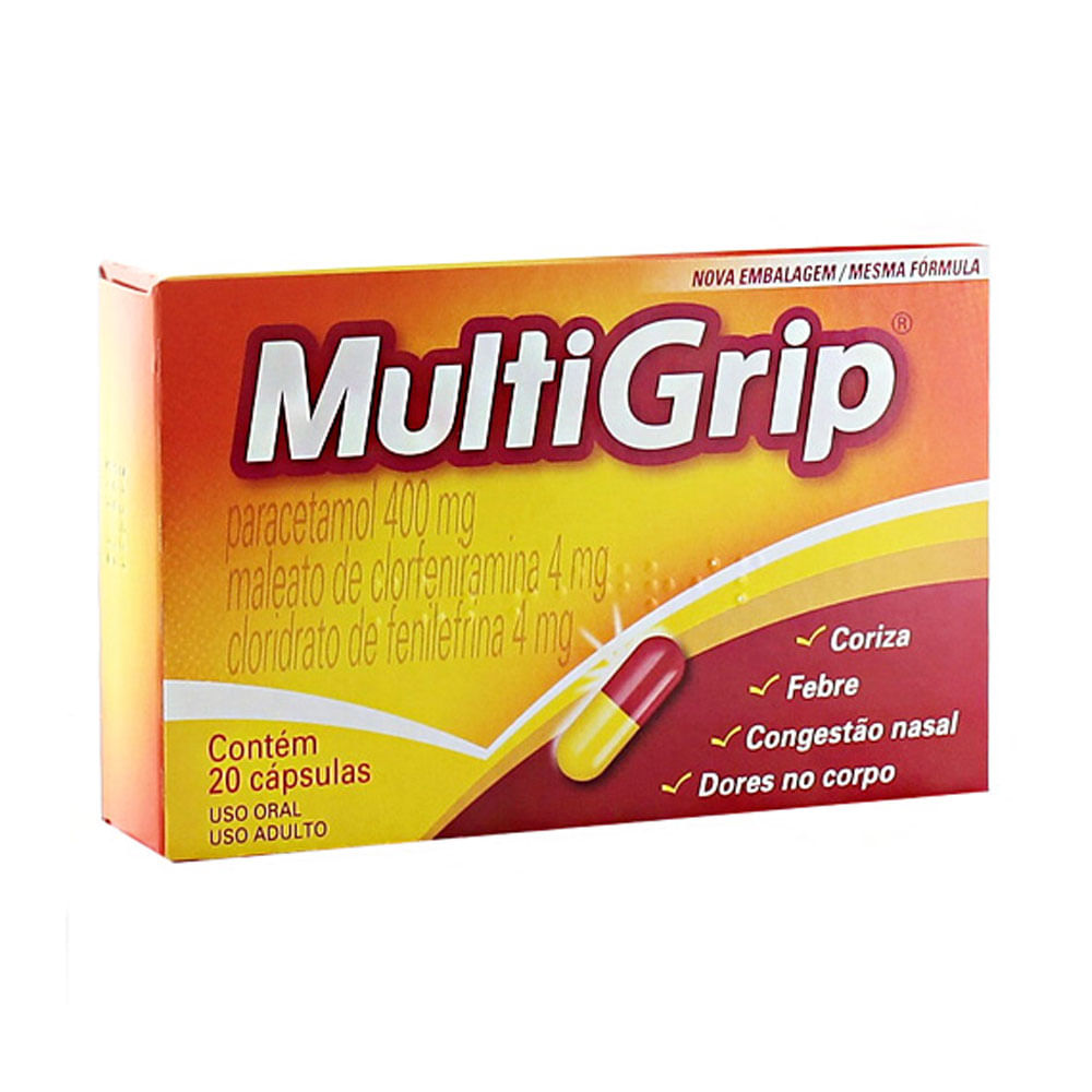 Multigrip Com 20 Cápsulas - PoupaFarma